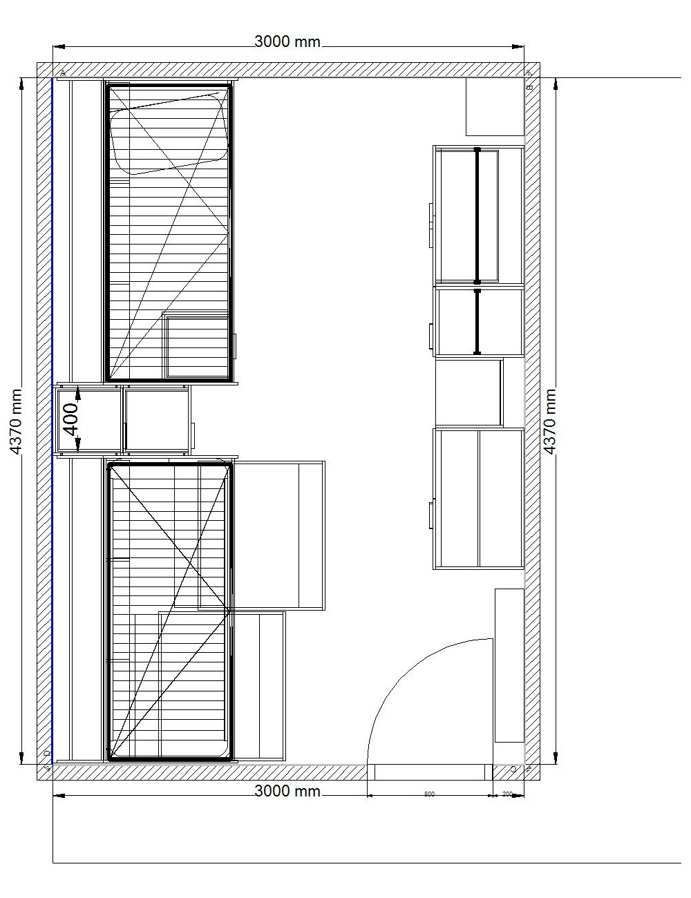 Chambre SMARTB avec lit double superposé, bureau et balcon - Design et ...