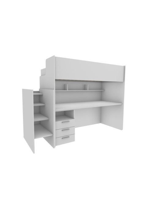 Litera con escritorio integrado y escalera de almacenamiento: ¡la ...